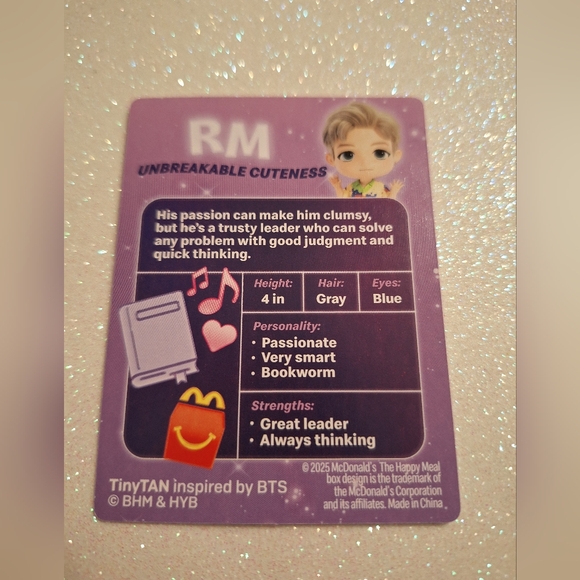 Bts | Toys | Jimin Mcdonalds Bts Tinytan Rm Figure New | Poshmark
